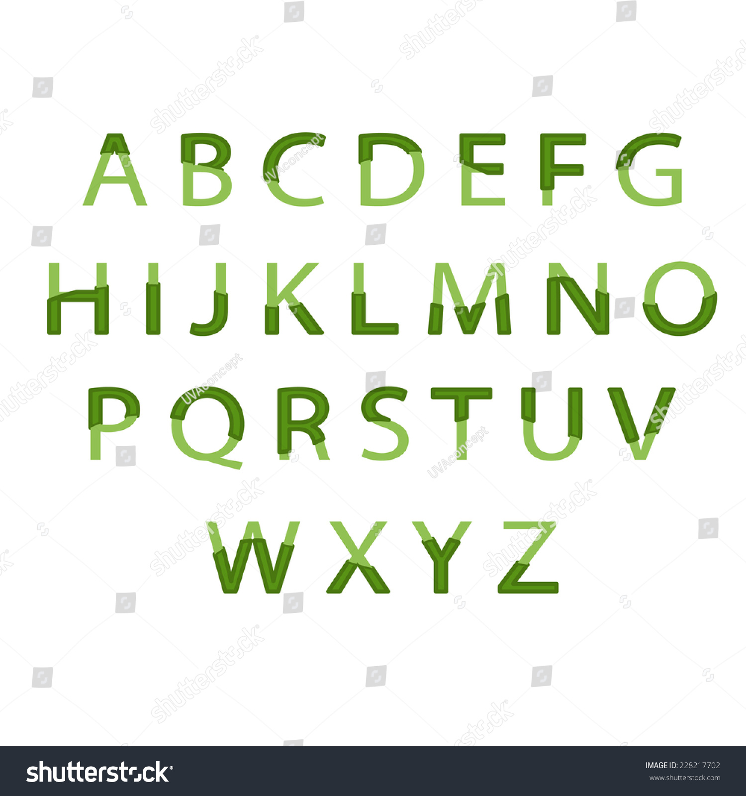 Illustration Eco Alphabet Vector Stock Vector (Royalty Free) 228217702 ...