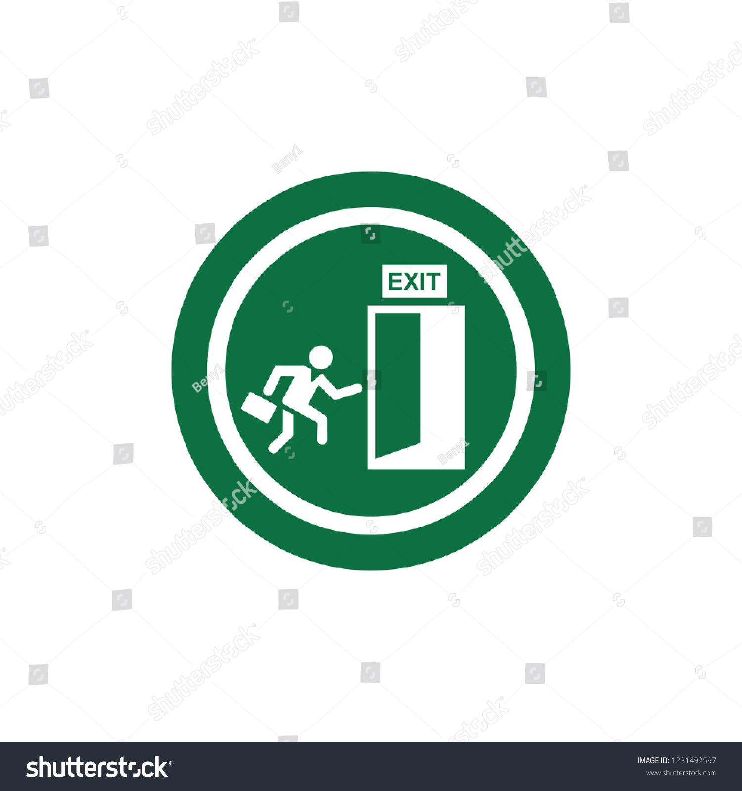 Illustration Exit Simple Icon Stock Vector (Royalty Free) 1231492597 ...