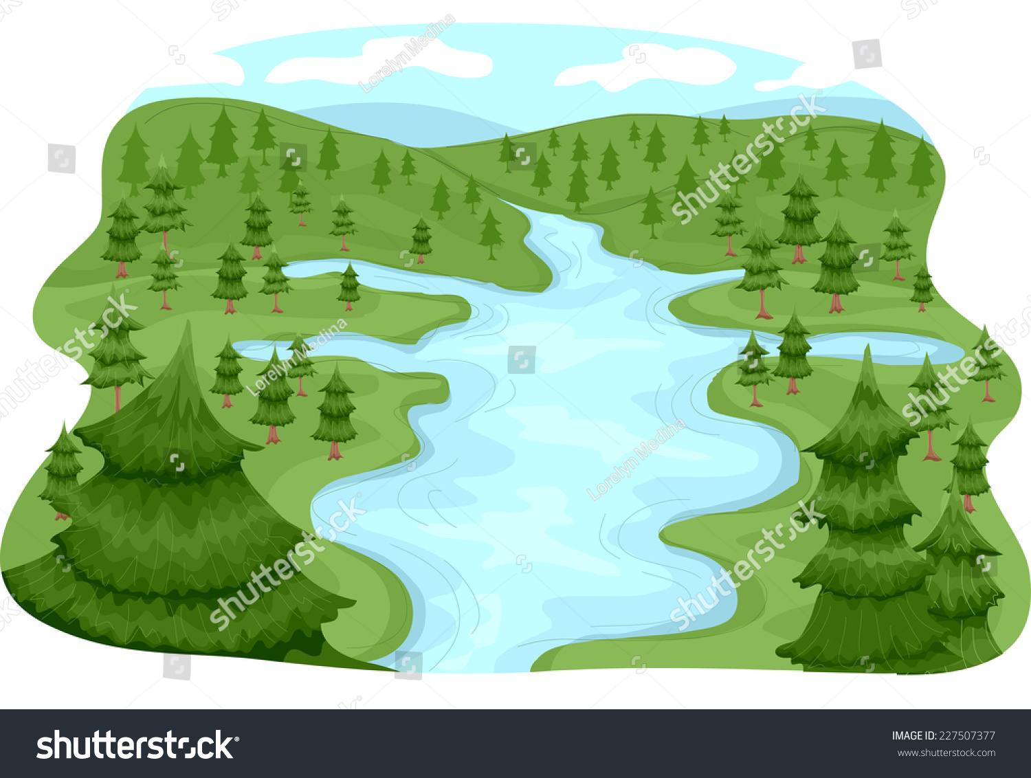 Illustration Featuring River Basin Stock Vector (Royalty Free) 227507377