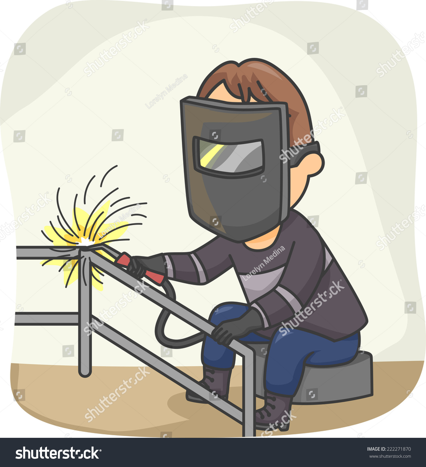 Illustration Featuring Welder Work: เวกเตอร์สต็อก (ปลอดค่าลิขสิทธิ์ ...