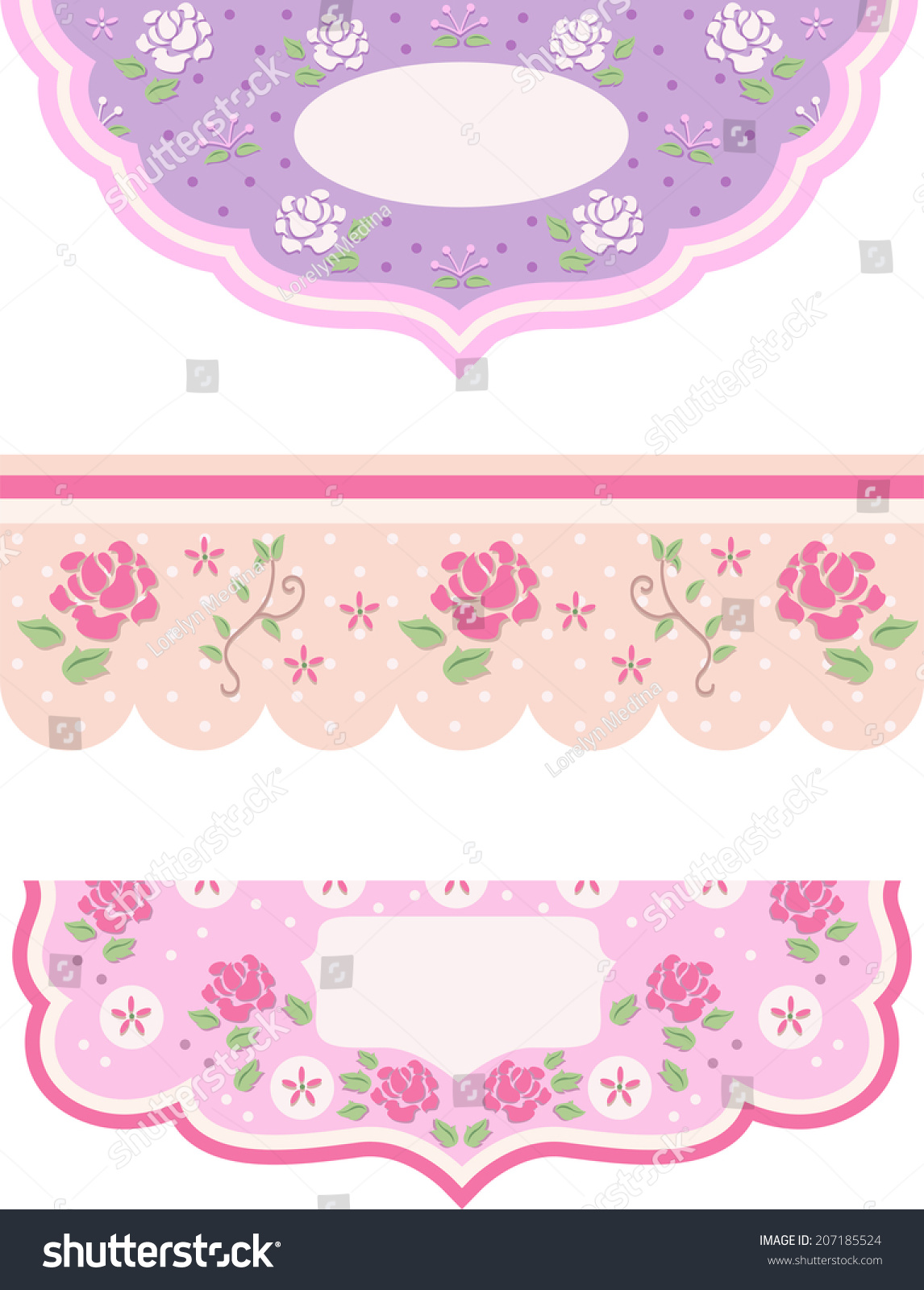 Illustration Featuring Borders Shabby Chic Theme Stock Vector (Royalty ...