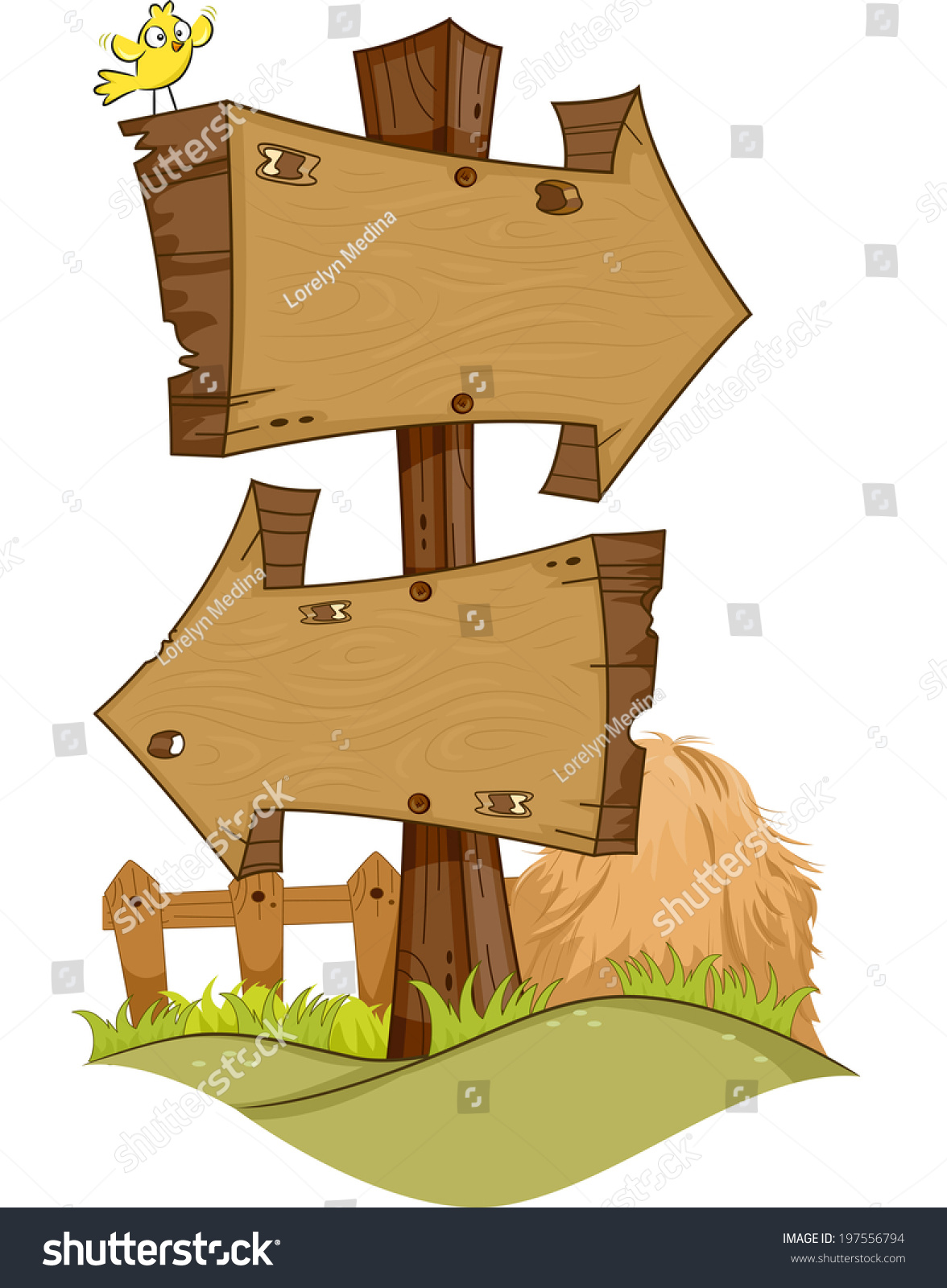 Illustration Featuring Rustic Arrow Signs Stock Vector (Royalty Free ...