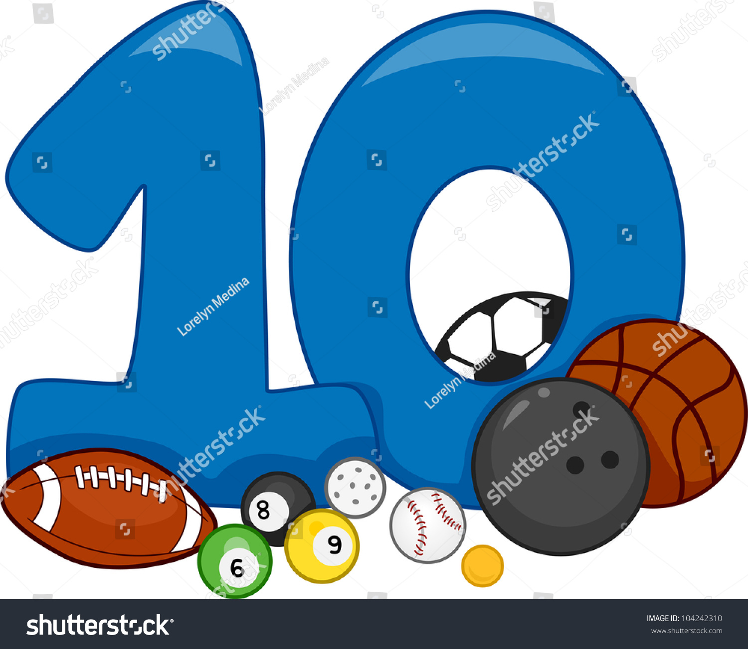 Illustration Featuring Number 10 Stock Vector (Royalty Free) 104242310