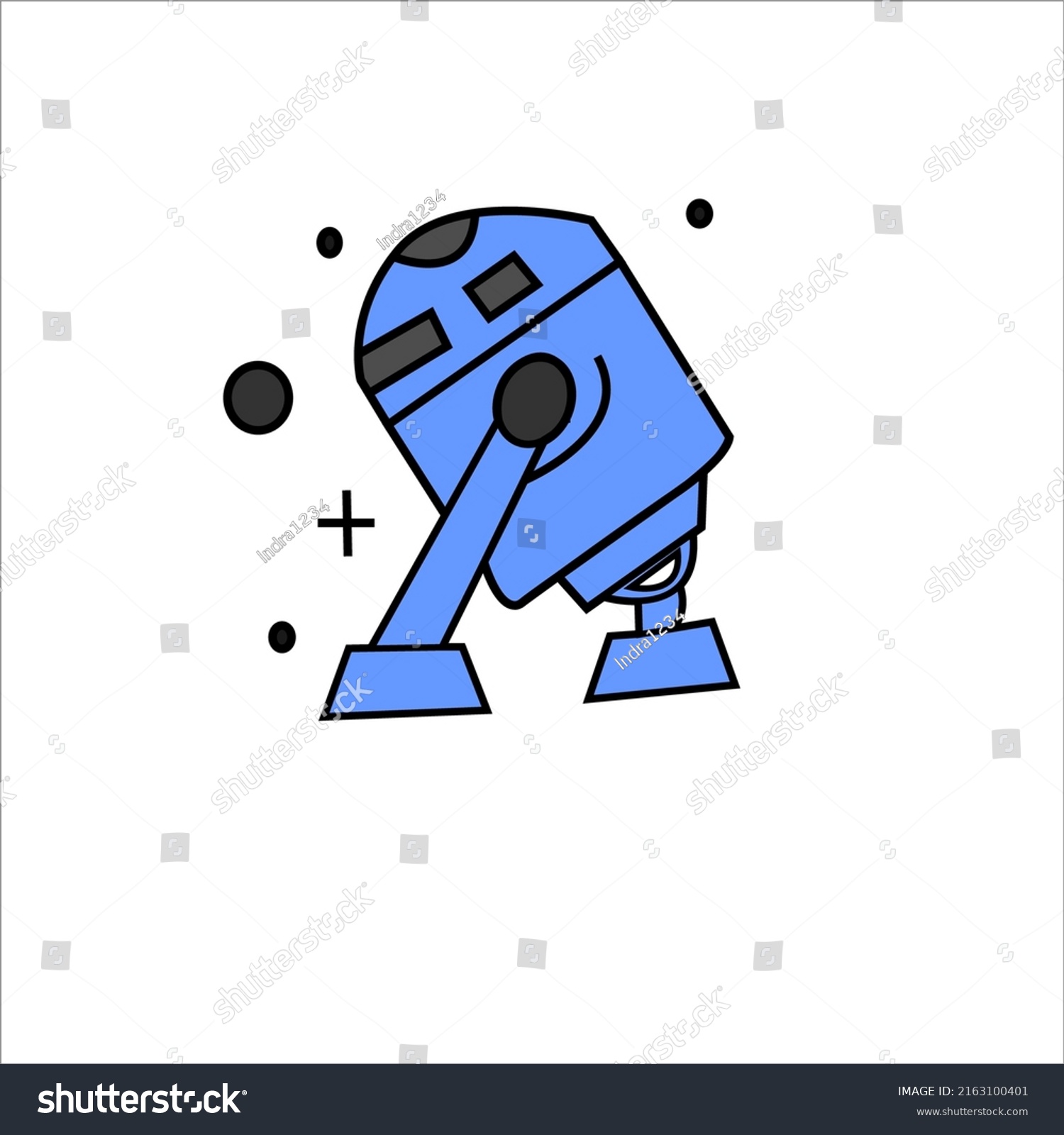 Illustration Graphic Vector Cute Cleaning Robot Stock Vector (Royalty ...
