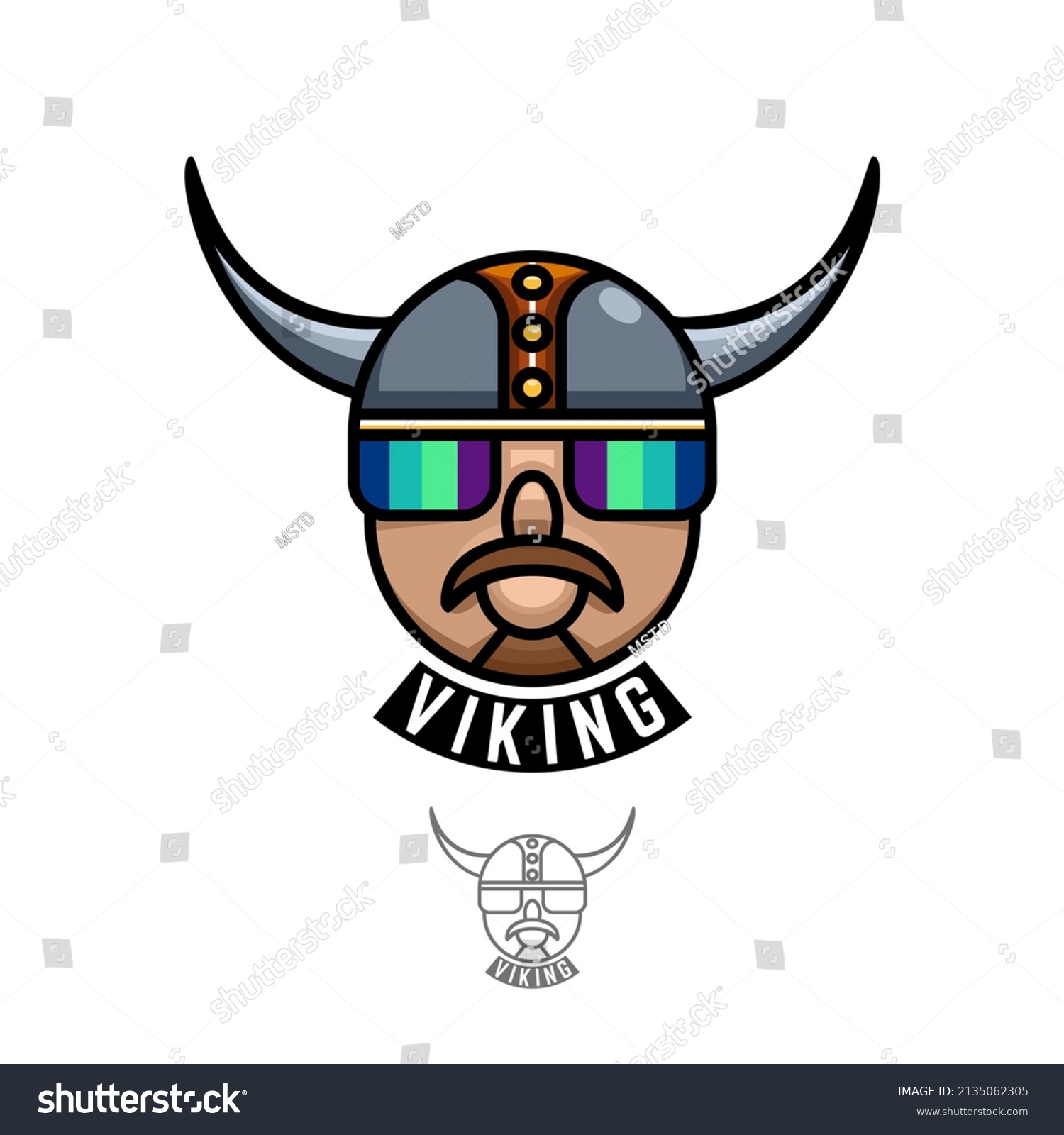 Illustration Head Viking Logo Design Vector Stock Vector (Royalty Free ...