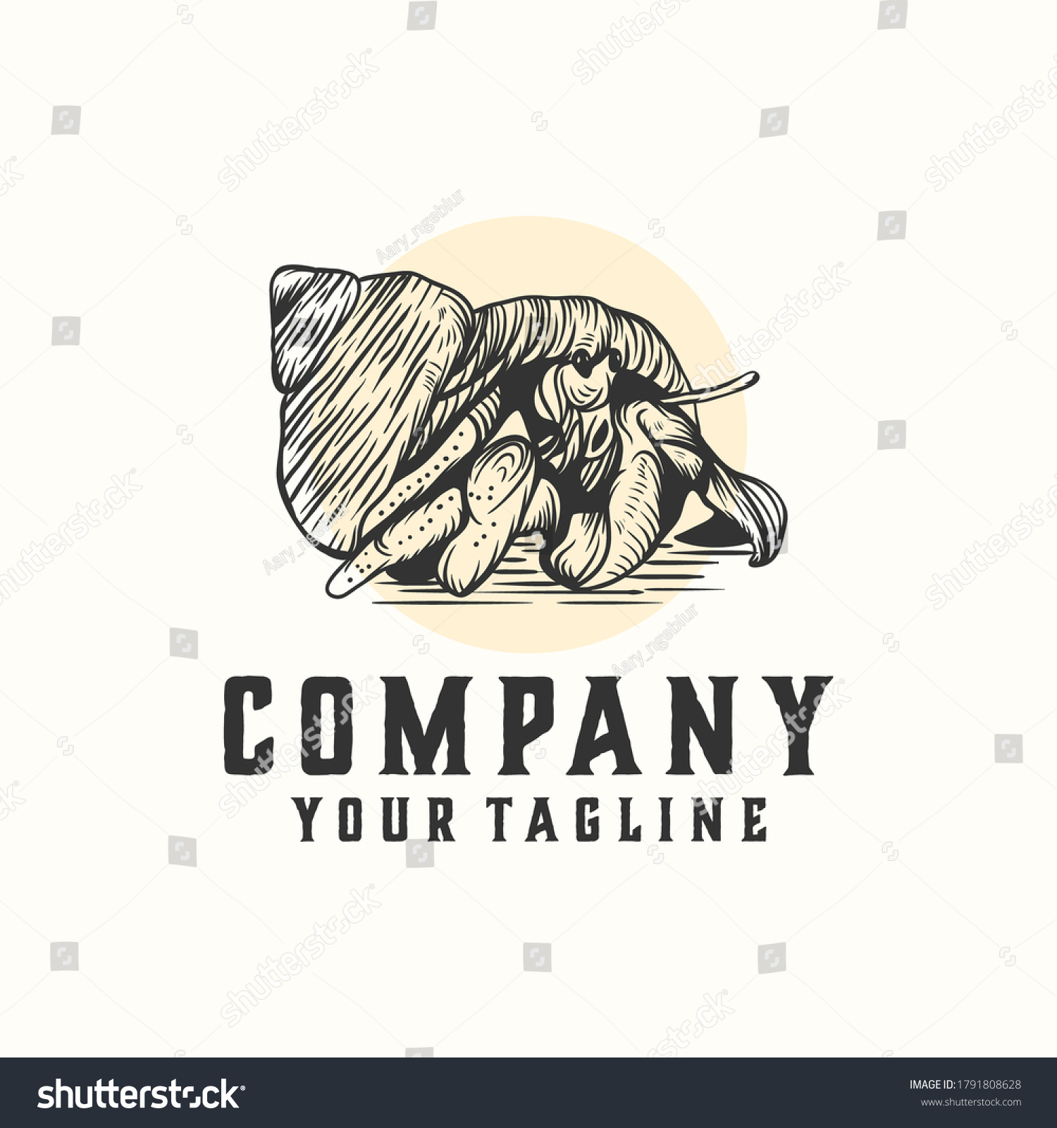 Illustration Hermit Crabs Logo Vector Stock Vector (Royalty Free ...