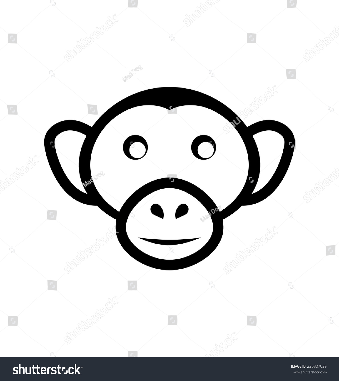 Illustration Icon Monkey Head Isolated On Stock Vector (Royalty Free ...