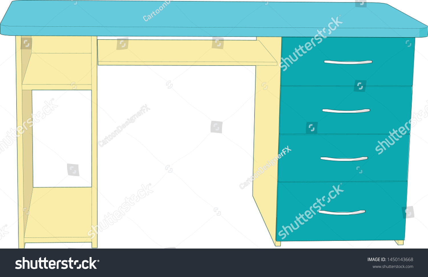 Illustration Computer Table Perspective Angle Stock Vector (Royalty ...