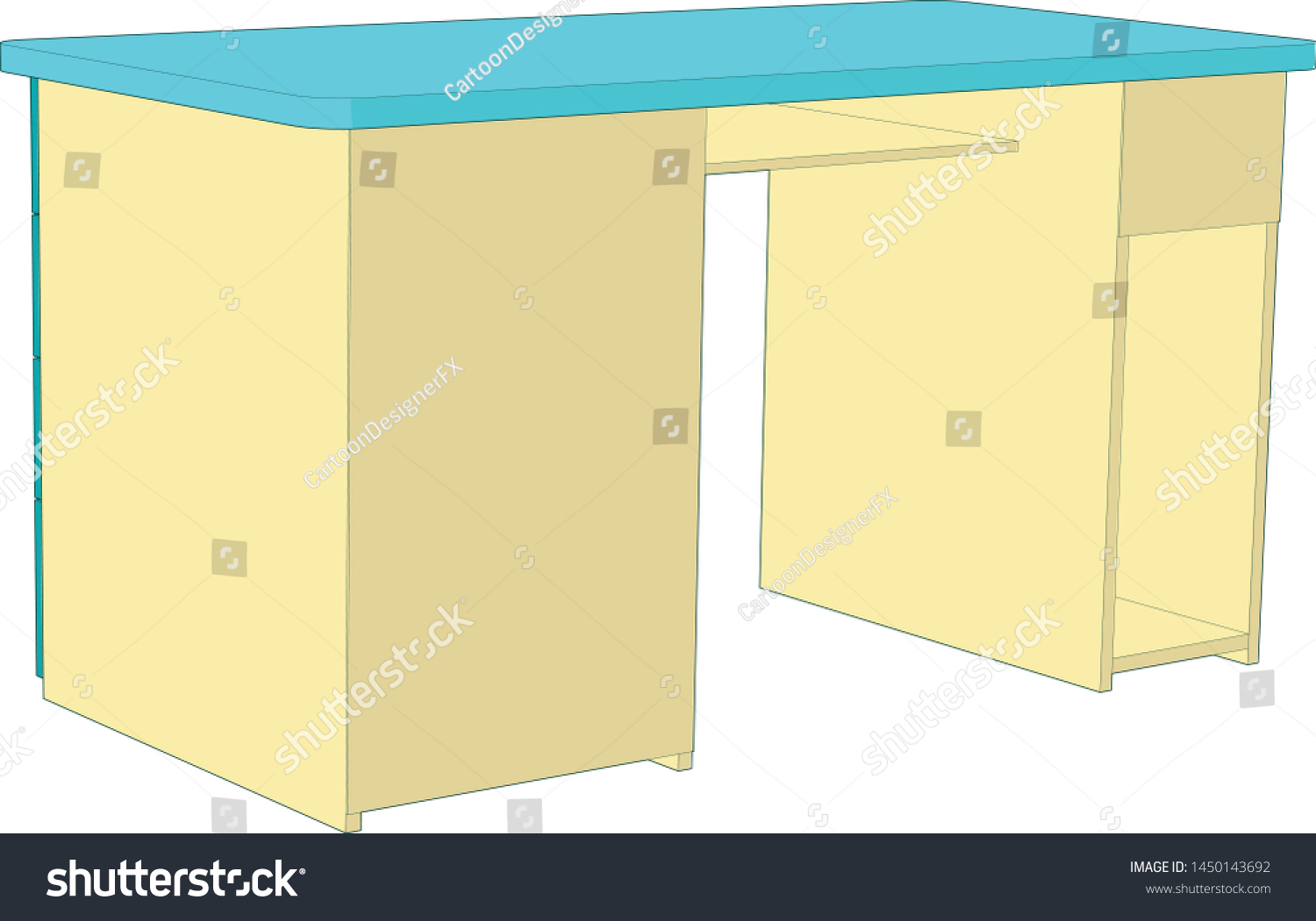 Illustration Computer Table Perspective Angle Stock Vector (Royalty ...
