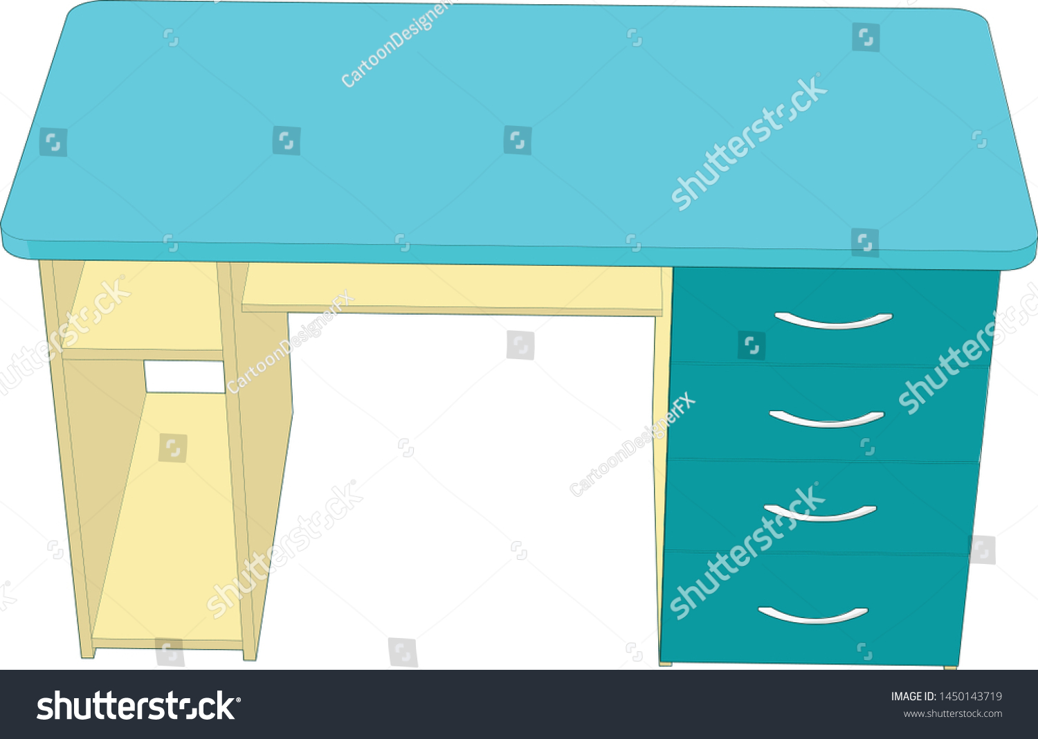 Illustration Computer Table Perspective Angle Stock Vector (Royalty ...