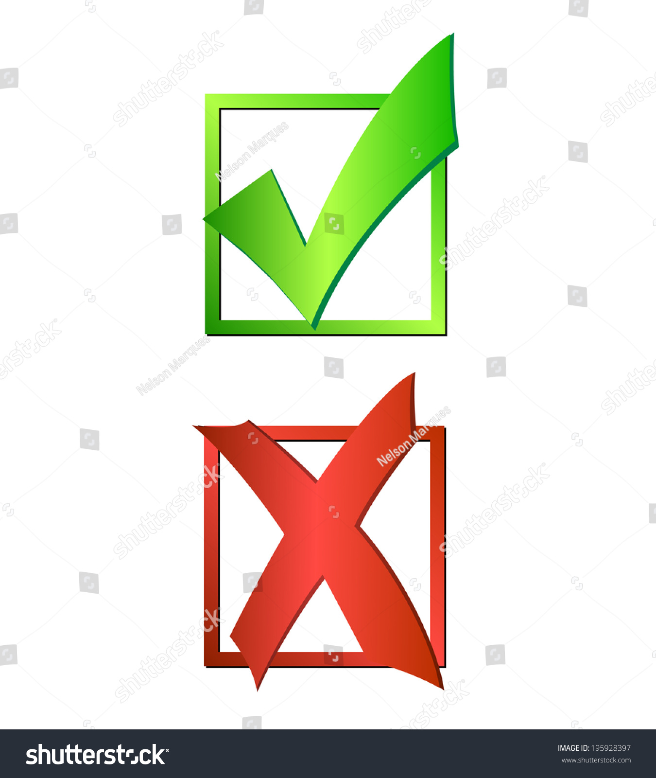 Illustration Green Checkmark Red X Isolated Stock Vector (Royalty Free ... Illustration Green Checkmark Red X Isolated Stock Vector (Royalty Free ...
