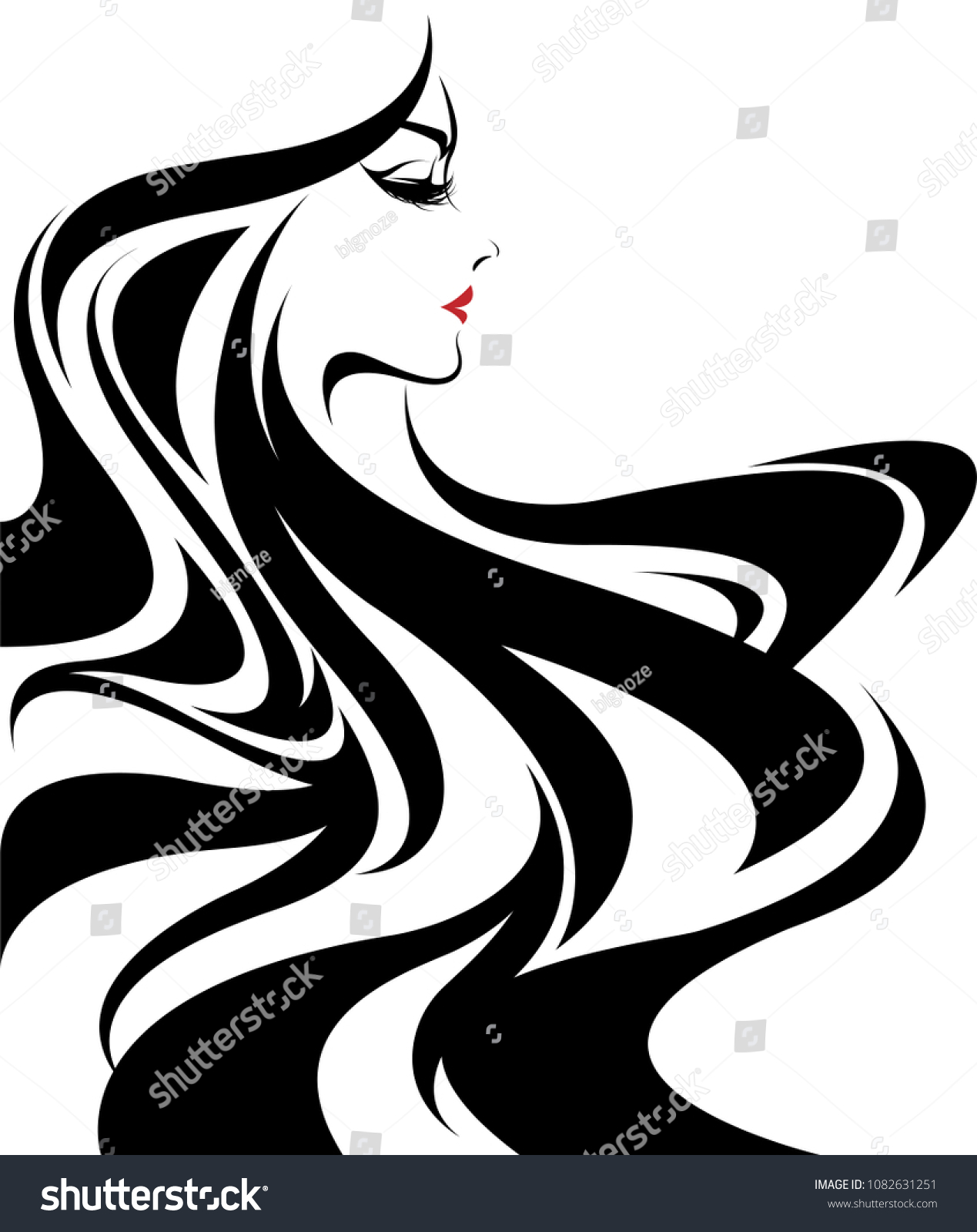 Illustration Beautiful Women Logo Women Face Stock Vector Royalty Free