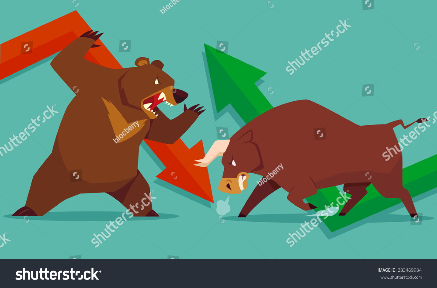 Illustration Bull Vs Bear Symbol Stock Stock Vector (Royalty Free ... Illustration Bull Vs Bear Symbol Stock Stock Vector (Royalty Free ...