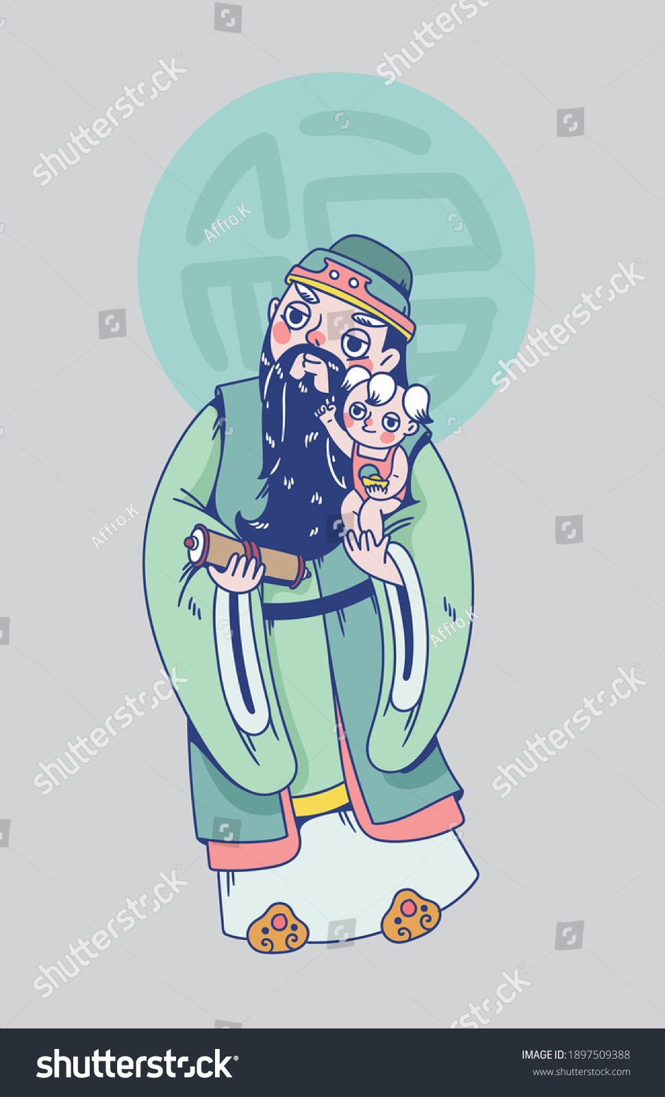 Illustration Chinese God Fu Lu Shou Stok Vektör (Telifsiz) 1897509388 ... Illustration Chinese God Fu Lu Shou Stok Vektör (Telifsiz) 1897509388 ...