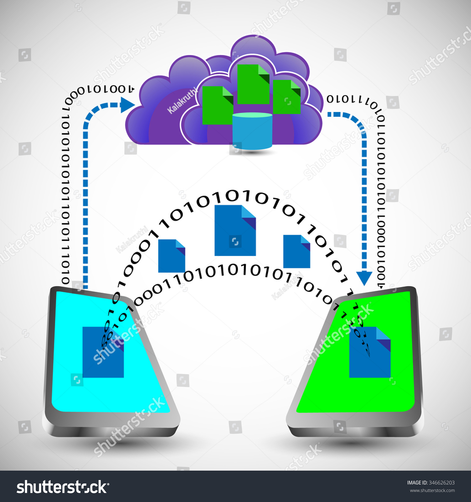 Illustration Digital Data Exchange Between Two Stock Vector (Royalty Free) 346626203