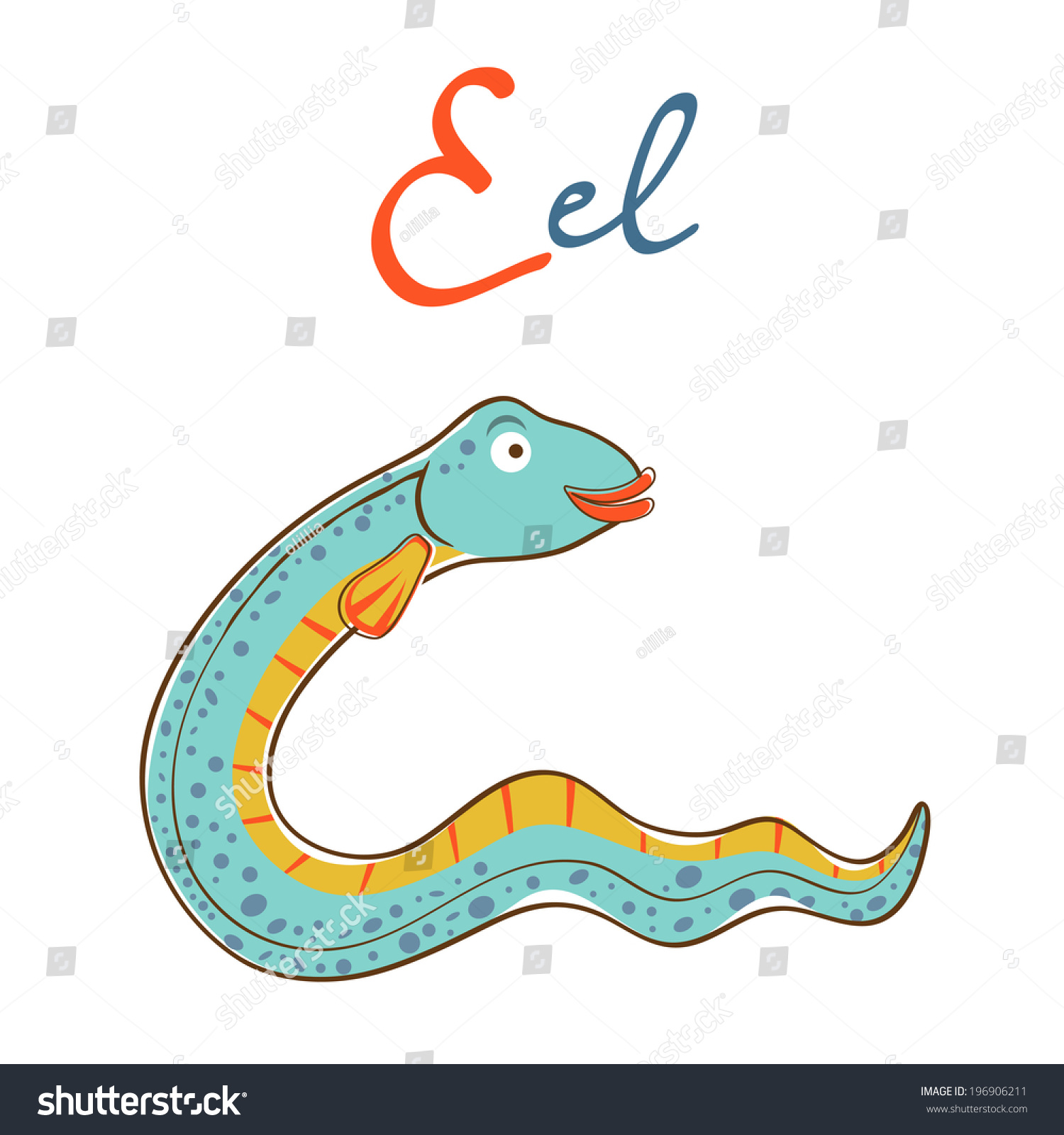 Illustration E Eel Vector Format Stock Vector (Royalty Free) 196906211 ...