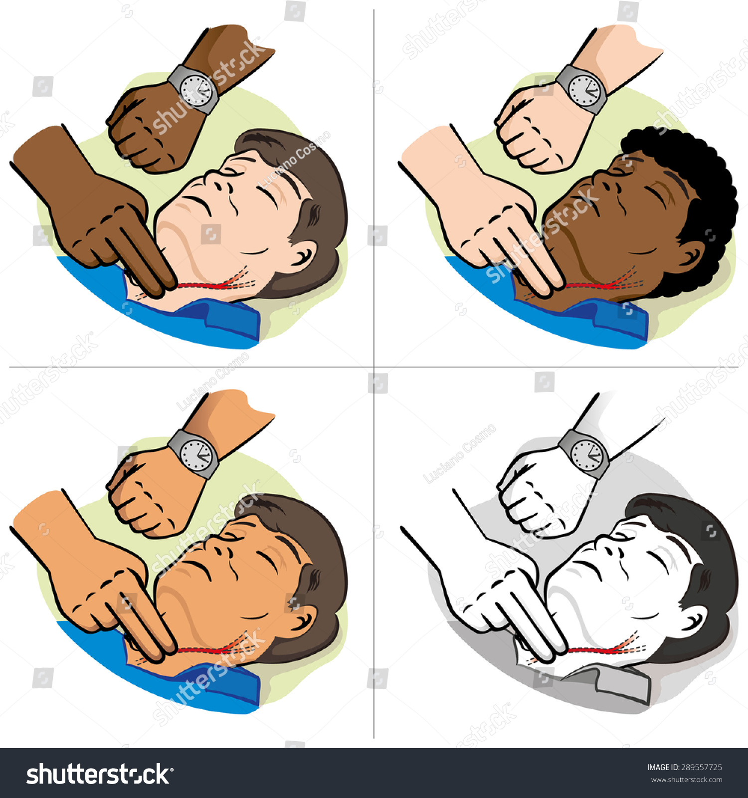 Illustration First Aid Person Measuring Pulse Stock Vector (Royalty ... Illustration First Aid Person Measuring Pulse Stock Vector (Royalty ...