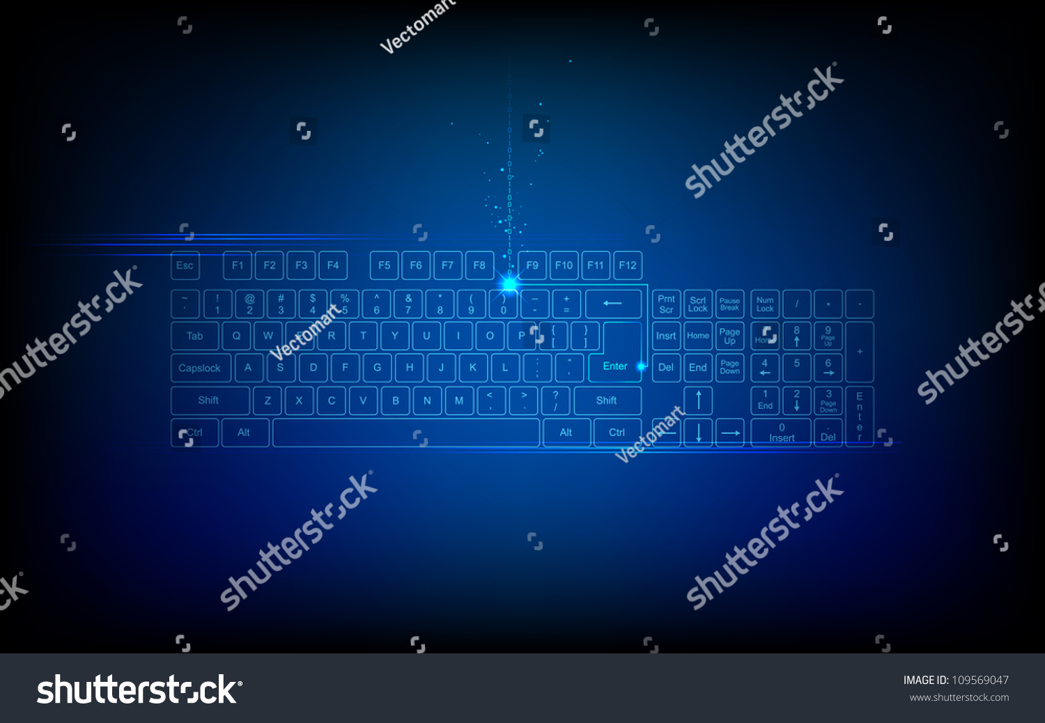 Illustration High Tech Keyboard Binary Number: เวกเตอร์สต็อก (ปลอดค่า ...