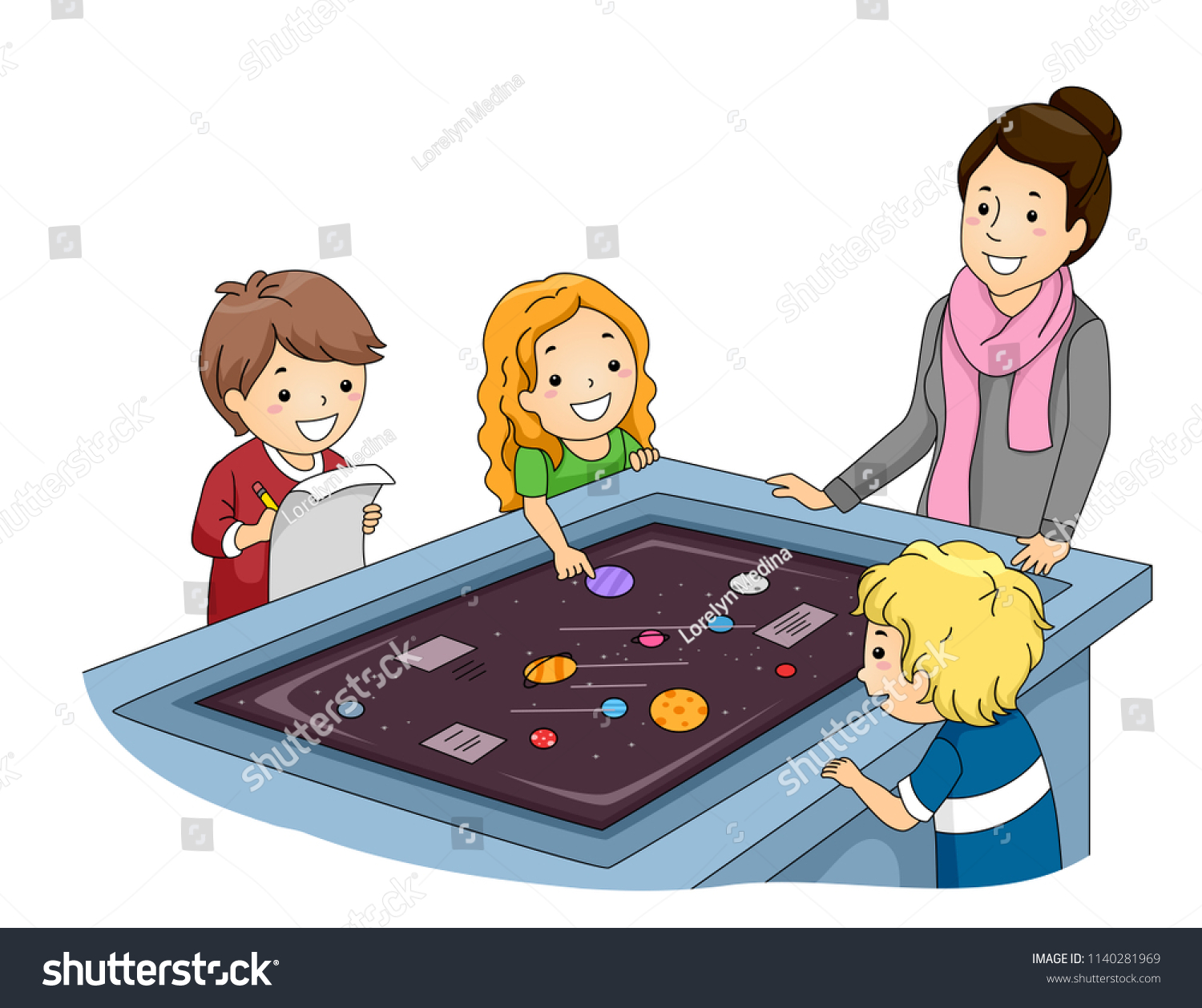 Illustration Kids Teacher Looking Learning About: เวกเตอร์สต็อก (ปลอด ... Illustration Kids Teacher Looking Learning About: เวกเตอร์สต็อก (ปลอด ...