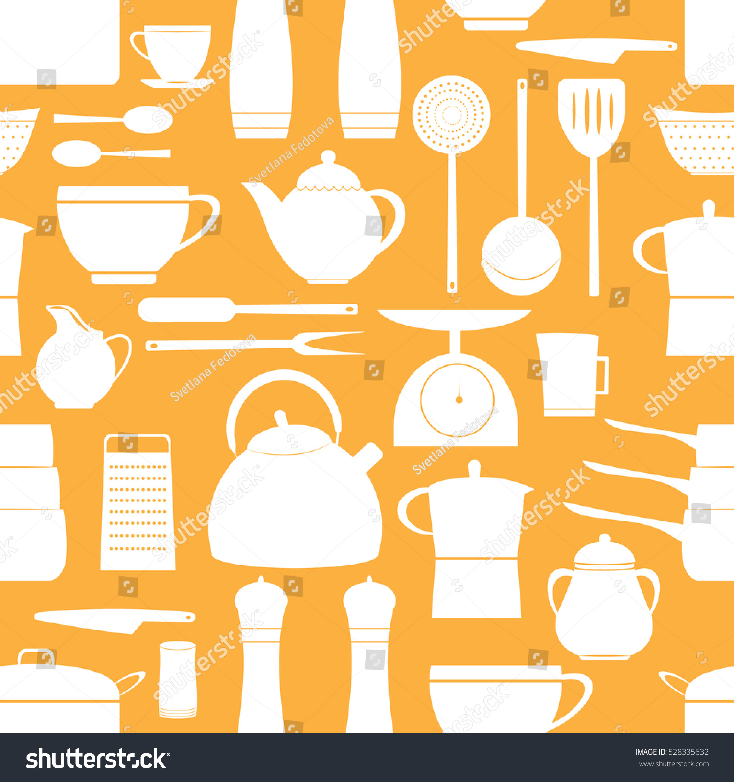 Illustration Kitchen Objects Stock Vector (Royalty Free) 528335632