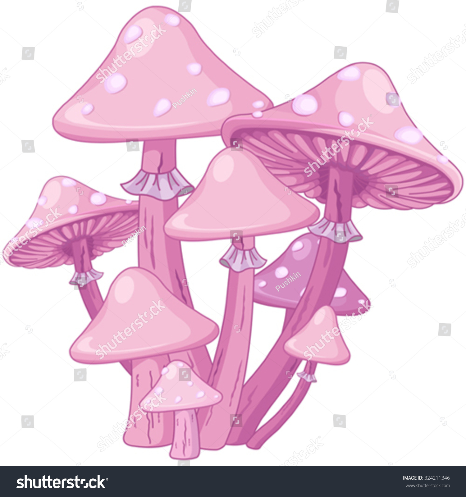 Illustration Magic Toadstools Stock Vector (Royalty Free) 324211346