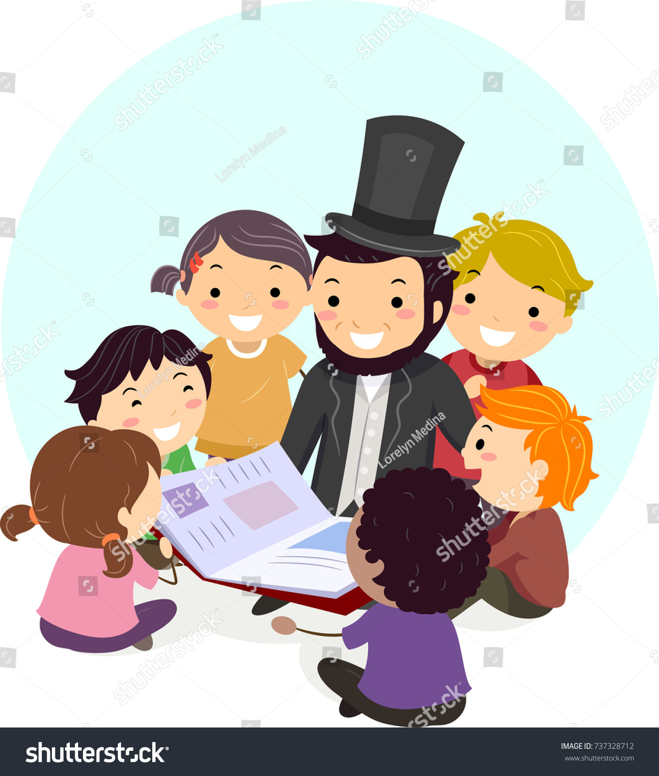 Illustration Stickman Kids Listening Man Wearing: vetor stock (livre de ... Illustration Stickman Kids Listening Man Wearing: vetor stock (livre de ...