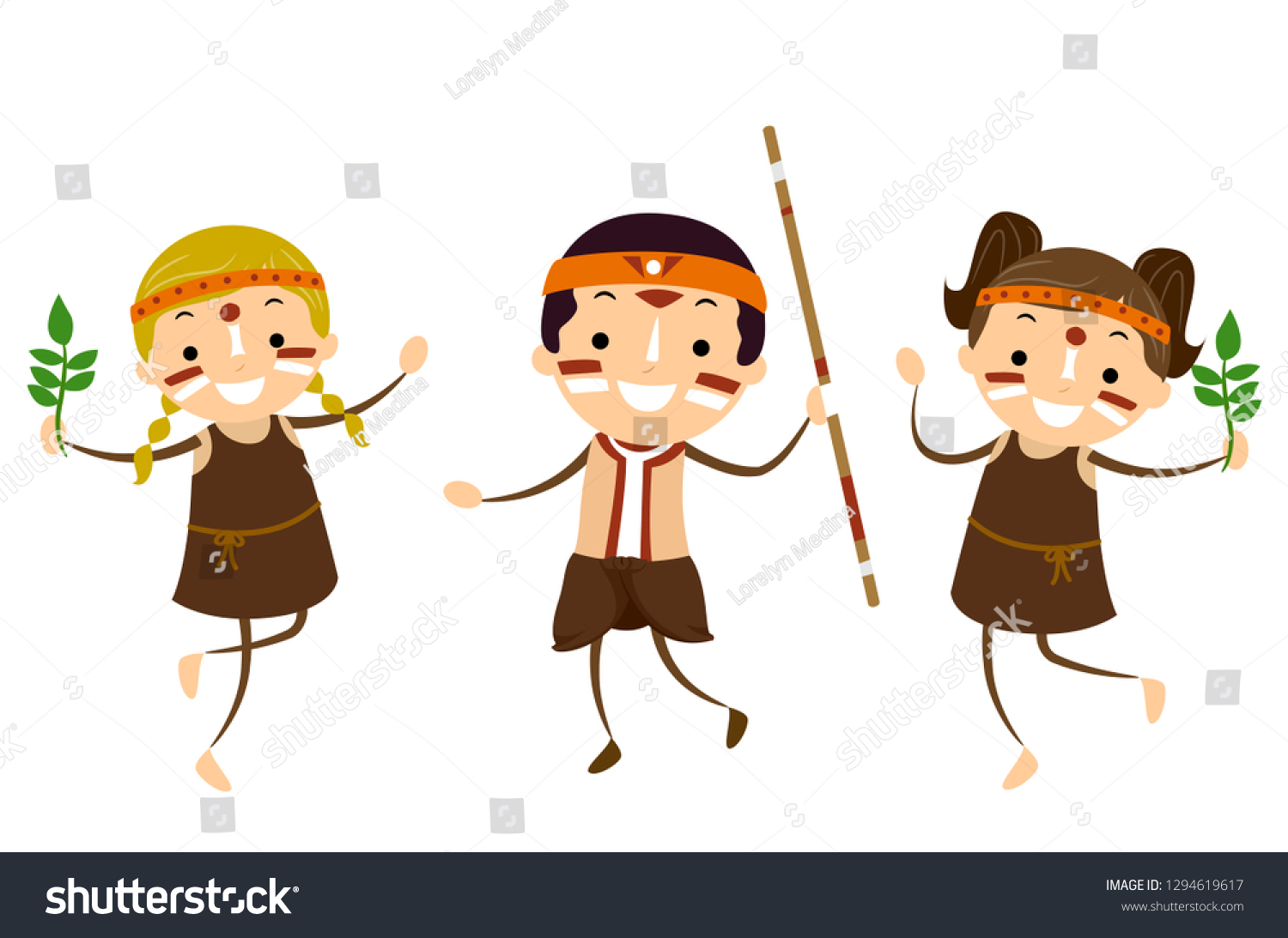 Illustration Stickman Kids Wearing Native Australian Stock Vector ... Illustration Stickman Kids Wearing Native Australian Stock Vector ...