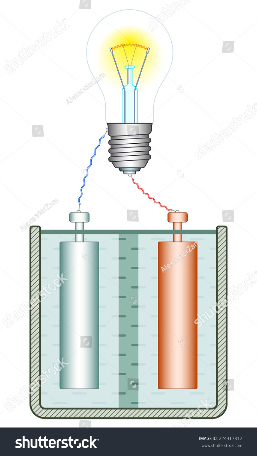 Illustration Galvanic Element Electric Light Bulb Stock Vector (Royalty ... Illustration Galvanic Element Electric Light Bulb Stock Vector (Royalty ...