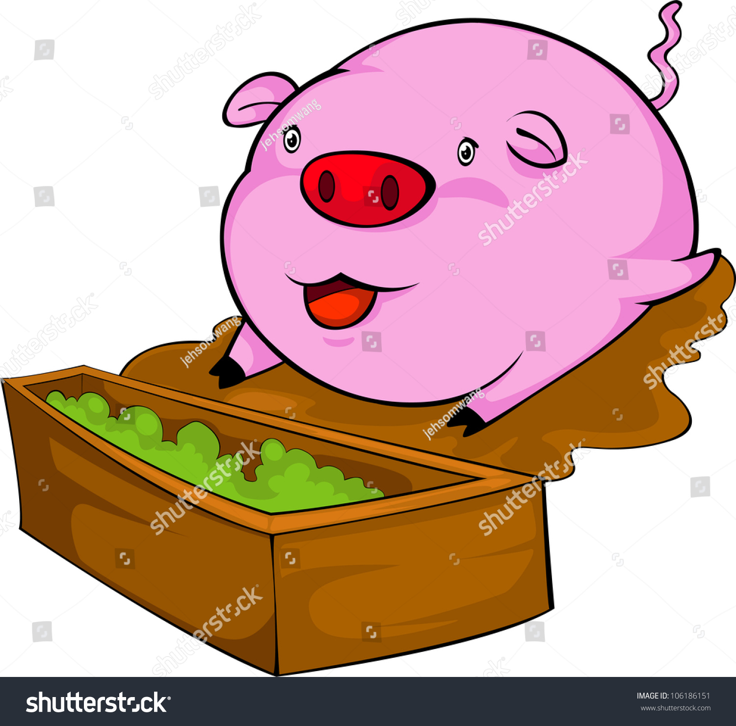 Illustration Pink Pig Vector File Stock Vector (Royalty Free) 106186151 ...