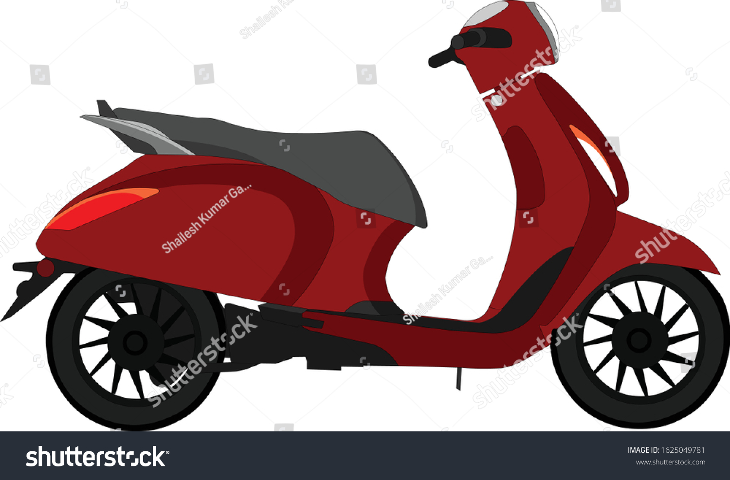 Illustration Scooter Side View Vector Stock Vector (Royalty Free ...