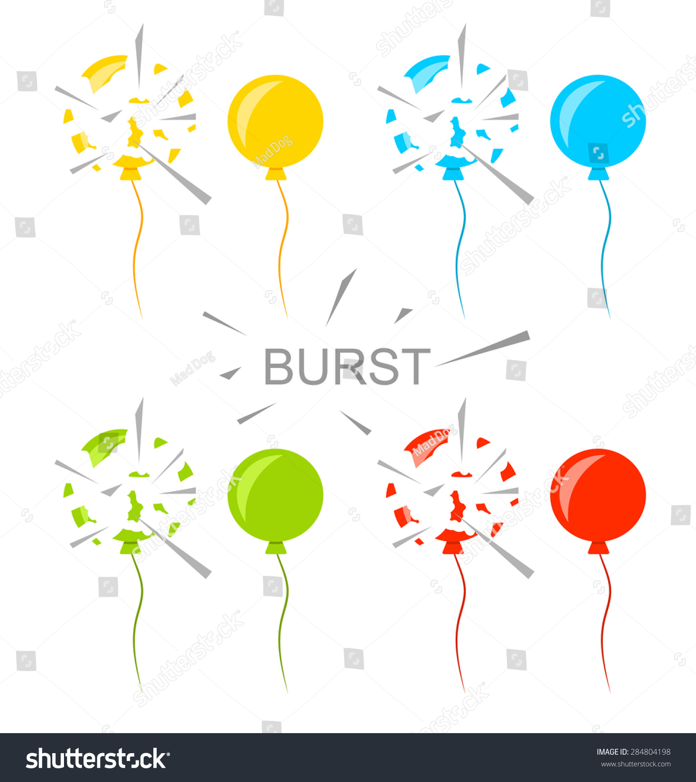 Illustration Set Colorful Popped Balloons Isolated 스톡 벡터(로열티 프리) 284804198 Illustration Set Colorful Popped Balloons Isolated 스톡 벡터(로열티 프리) 284804198