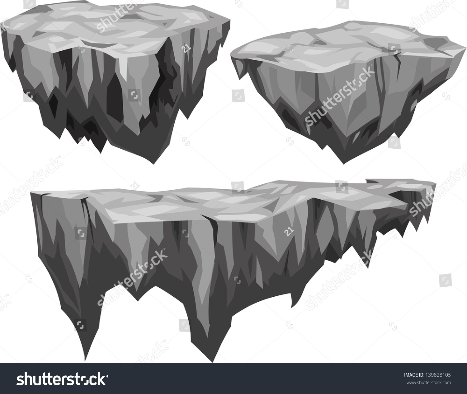 Illustration Stone Set Stock Vector (Royalty Free) 139828105 | Shutterstock