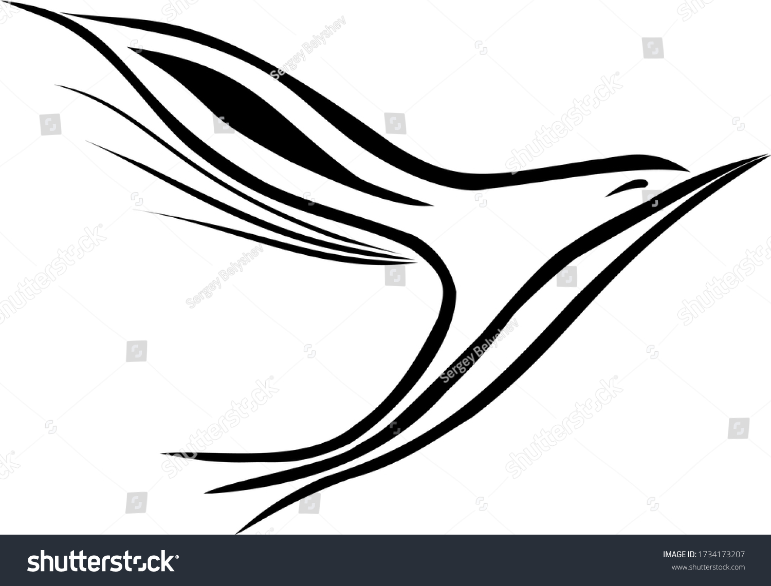 Illustration Symbol Bird Vector Drawing Stock Vector (Royalty Free ...