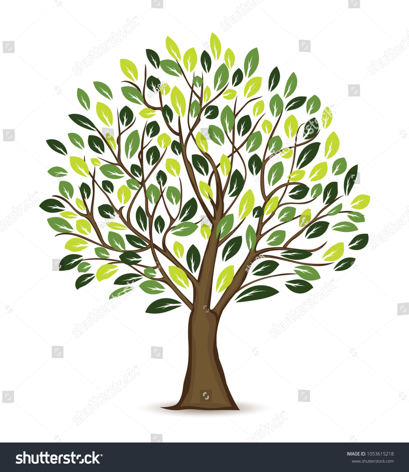 Illustration Tree Design White Background Stock Vector (Royalty Free ...