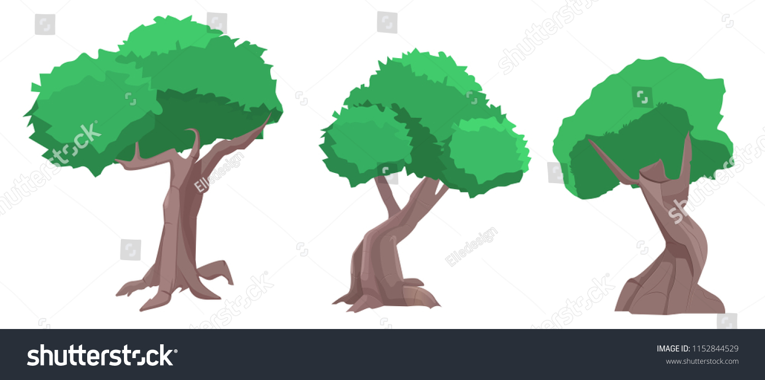 Illustration Trees Vector Trees Cartoon Trees: เวกเตอร์สต็อก (ปลอดค่า ...