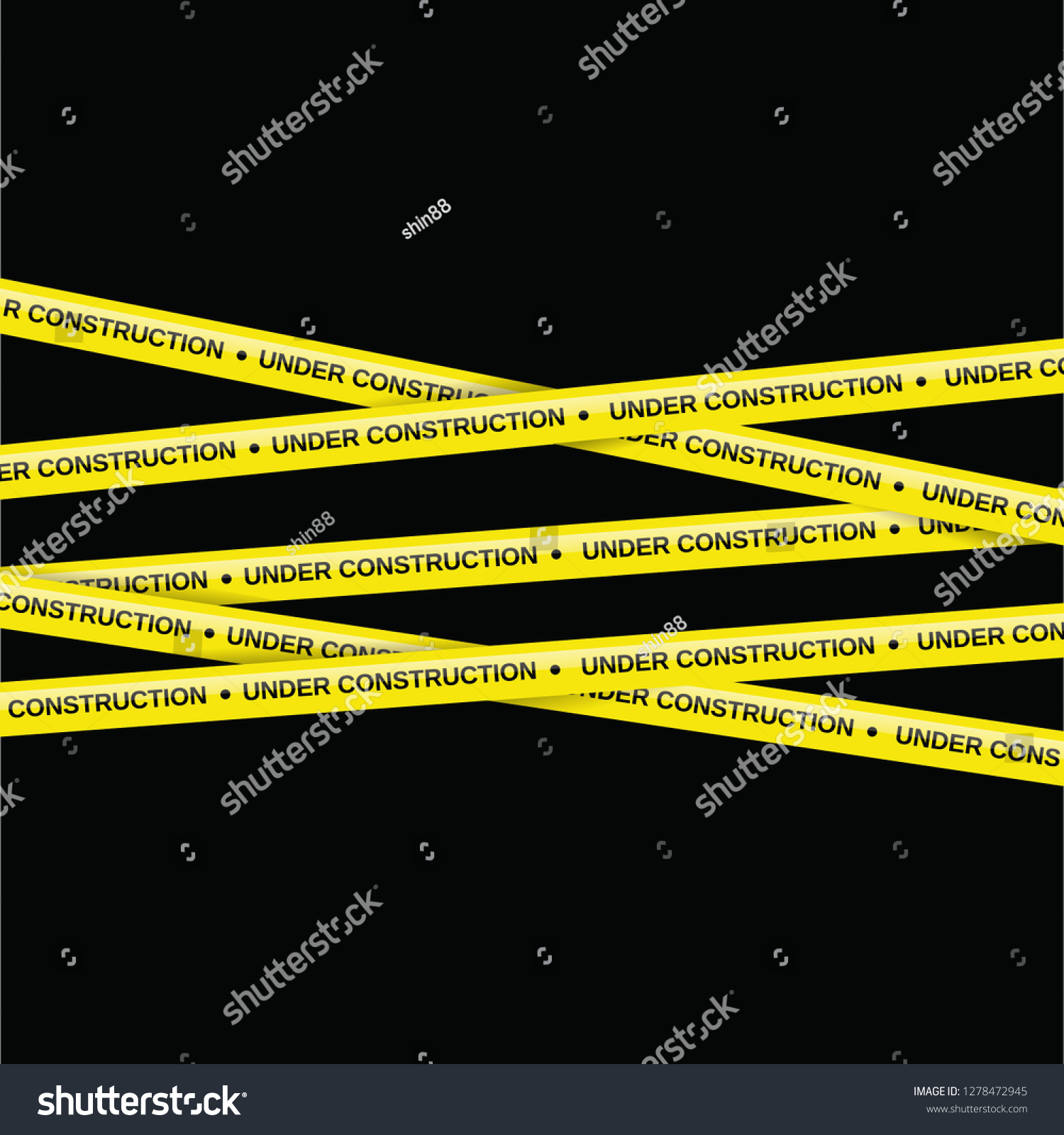 Illustration Under Construction Ribbons Stock Vector (Royalty Free ...