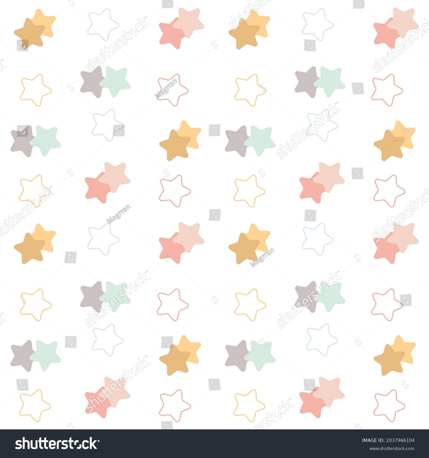 Illustration Vector Cute Star Pattern Background Stock Vector (Royalty ...