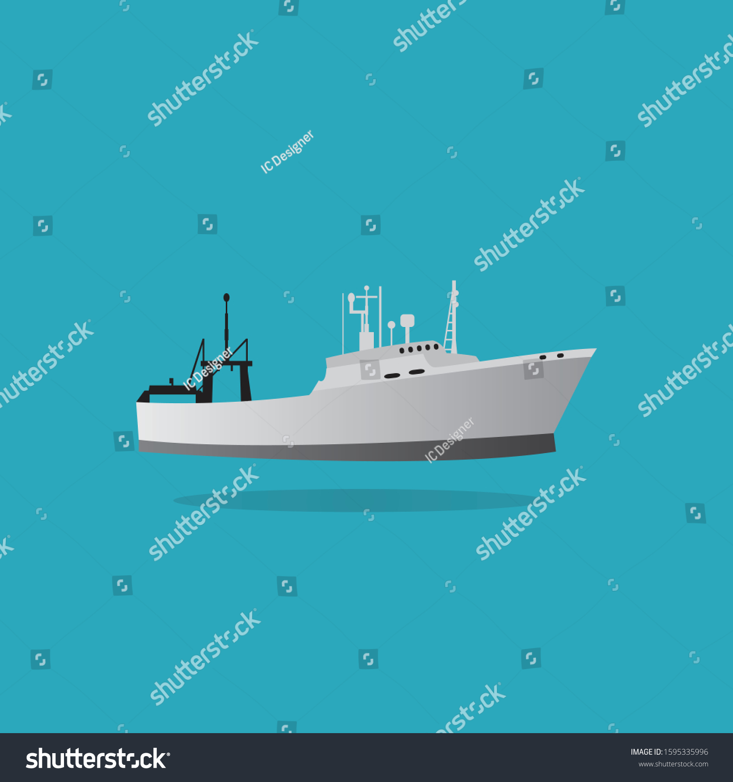 Illustration Vector Full Ship Design Stock Vector (Royalty Free) 1595335996