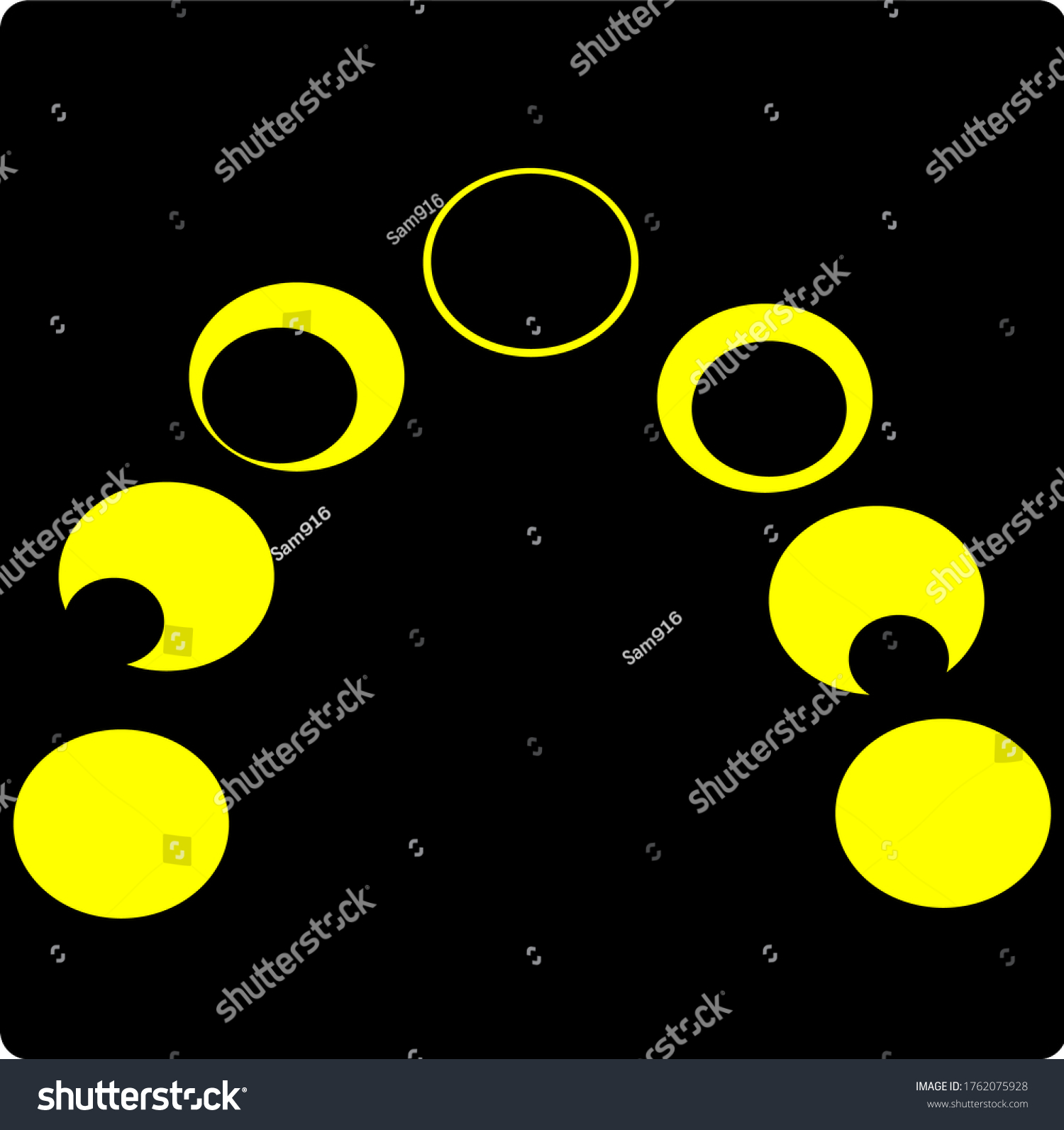 Illustration Vector Graphic Solar Eclipse Process Stock Vector (Royalty ...