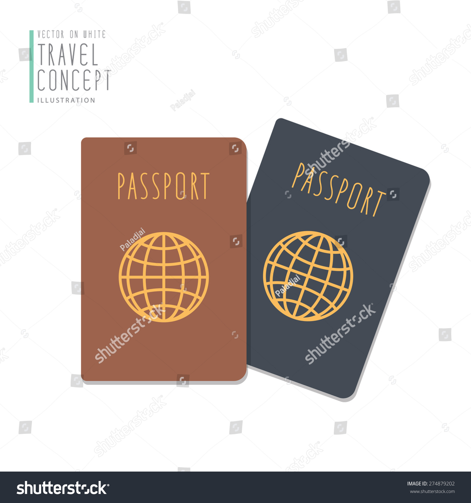 Illustration Vector Passports Flat Style Stock Vector (Royalty Free ...