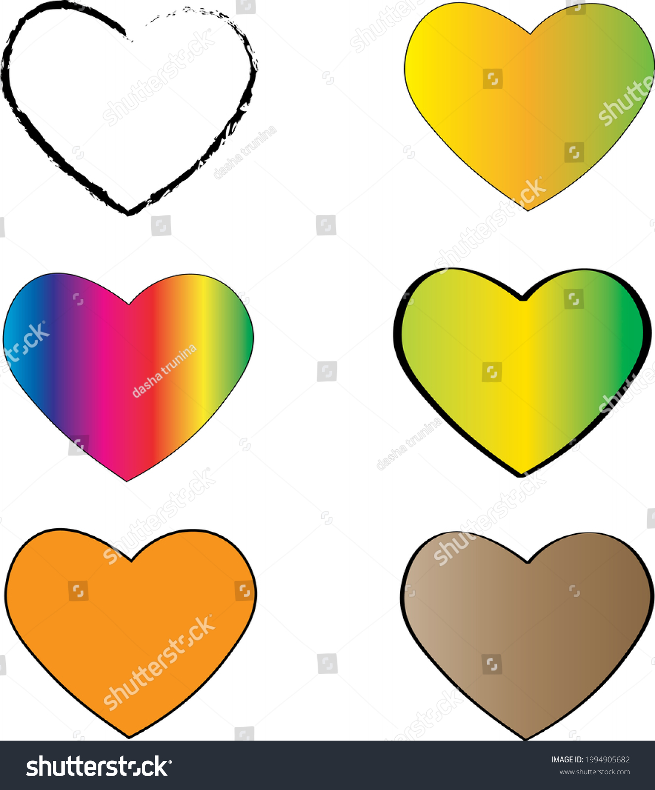 Illustration Vector Vector Image Heart Different Stock Vector (Royalty ...