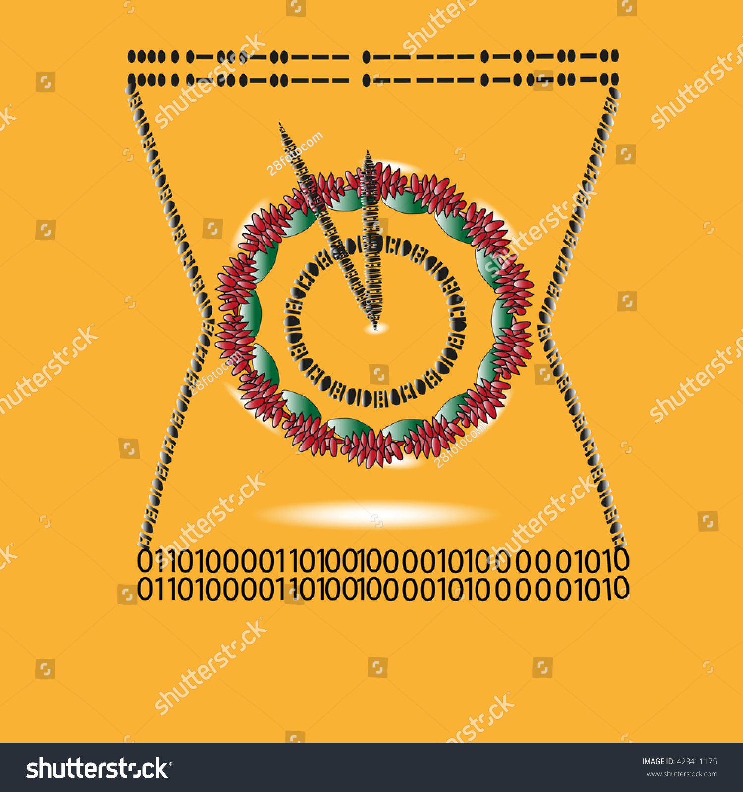Illustration Watch Morse Code Binary Drawing Stock Vector (Royalty Free ...