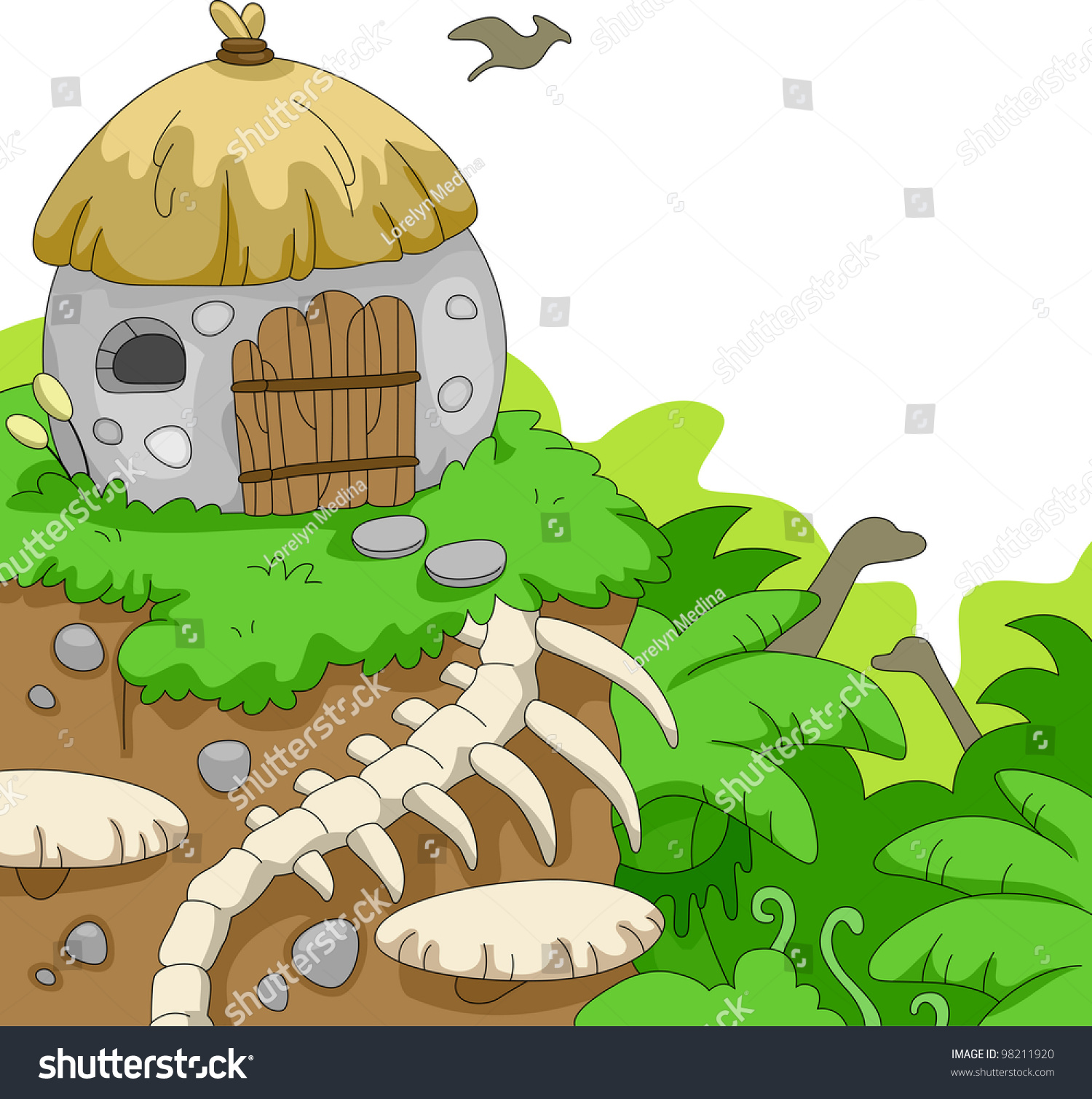 Illustration Prehistoric Theme Stock Vector (Royalty Free) 98211920