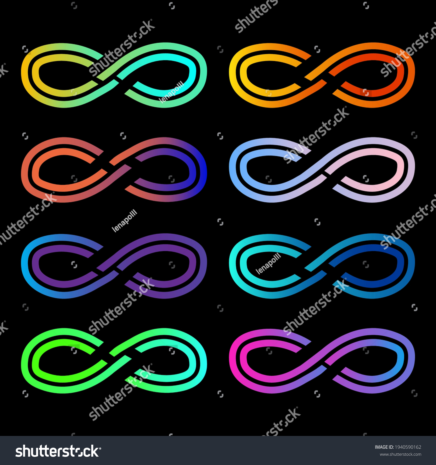 Illustration Colored Infinity Signs Vector Rainbow Stock Vector ...