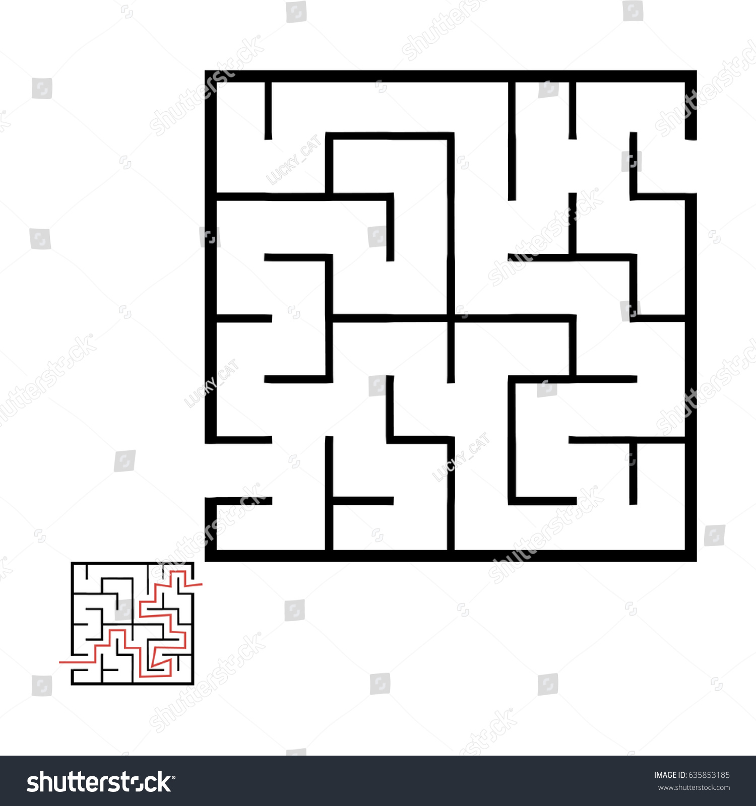 Illustration Game Labyrinth Stock Vector (Royalty Free) 635853185