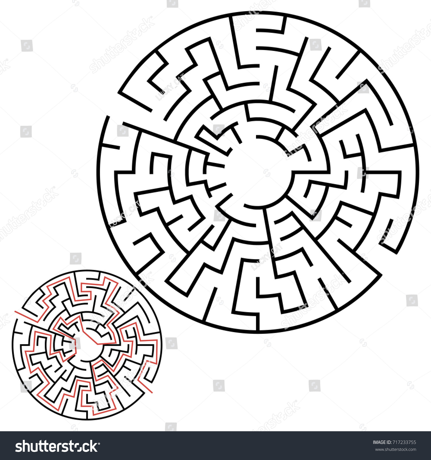 Illustration Game Labyrinth Stock Vector (Royalty Free) 717233755