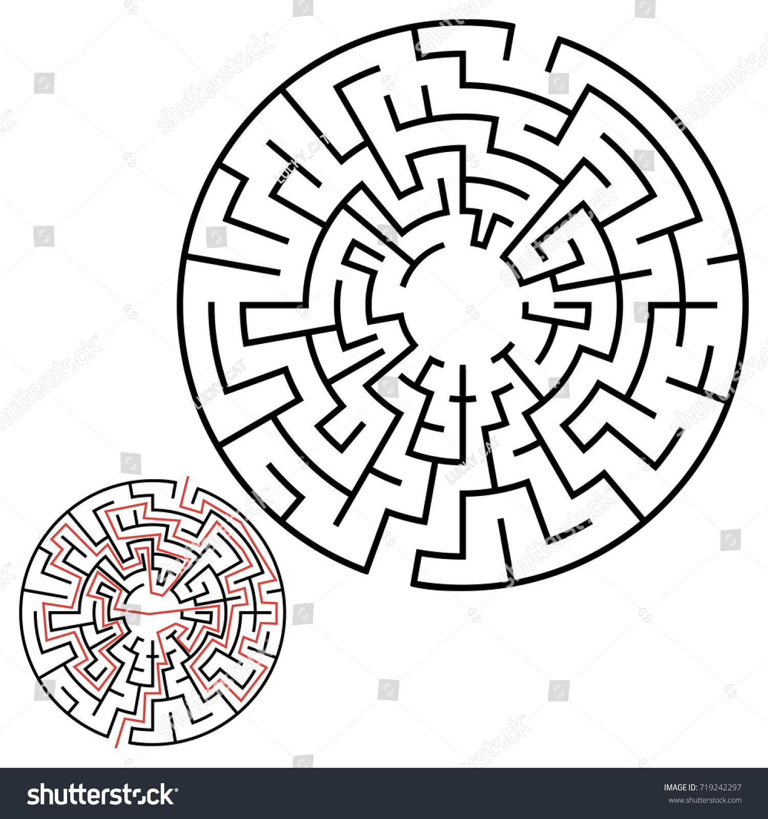 Illustration Game Labyrinth Stock Vector (Royalty Free) 719242297
