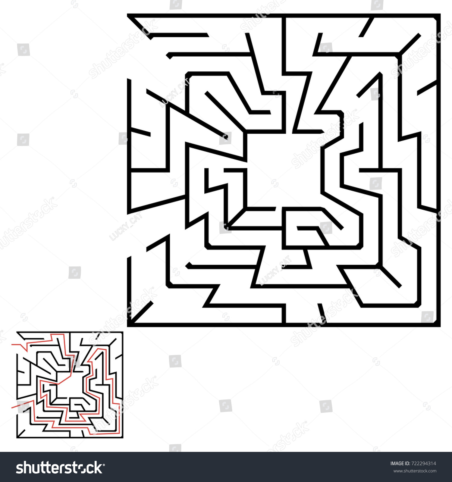 Illustration Game Labyrinth Stock Vector (Royalty Free) 722294314 ...