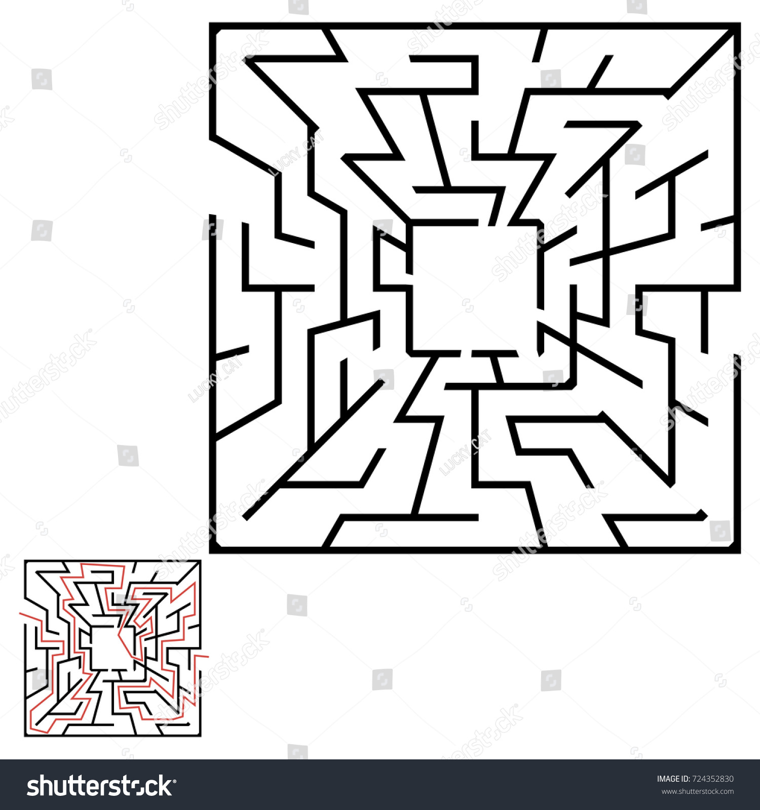 Illustration Game Labyrinth Stock Vector (Royalty Free) 724352830 ...