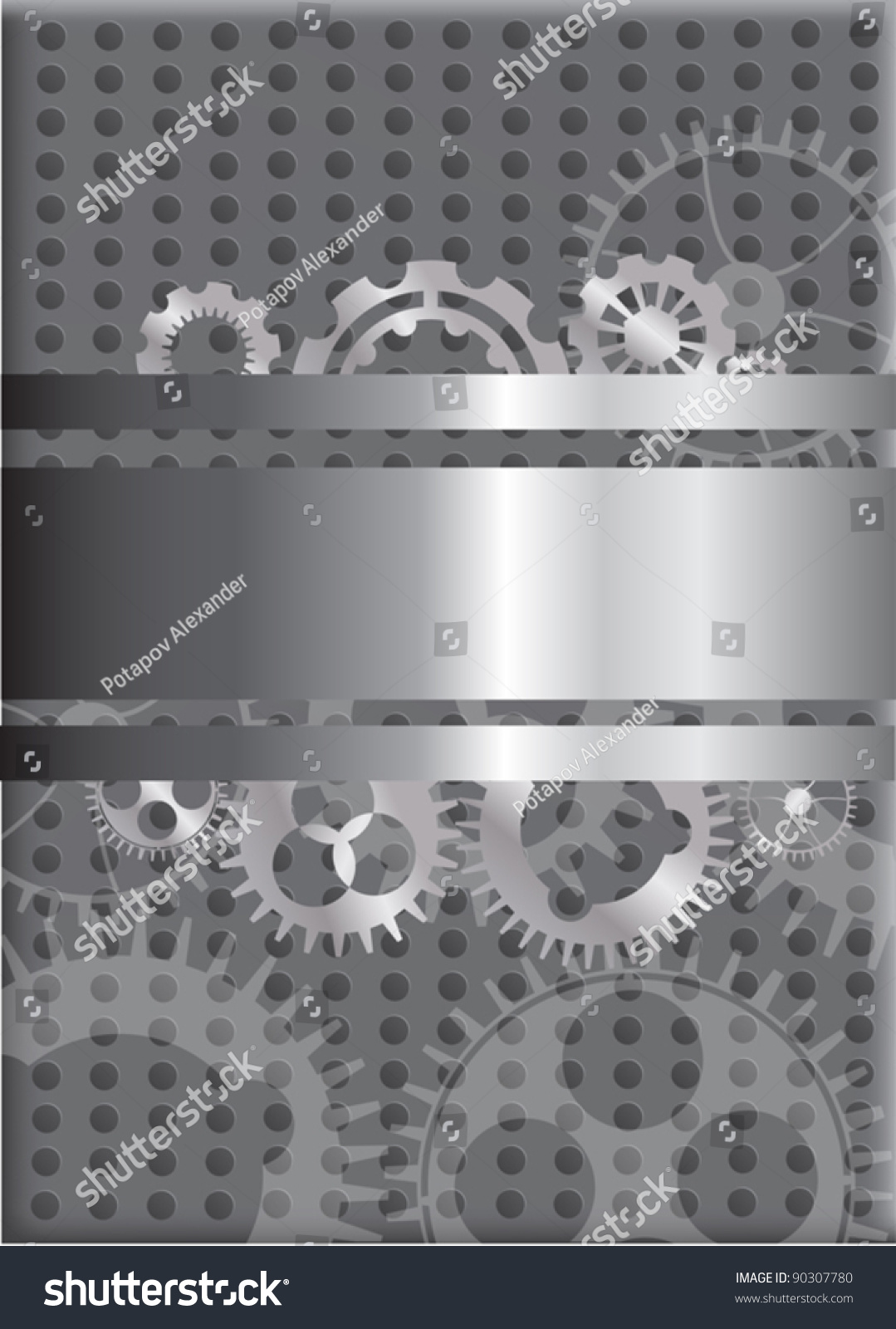 Illustration Grey Gears Background Stock Vector (Royalty Free) 90307780 ...